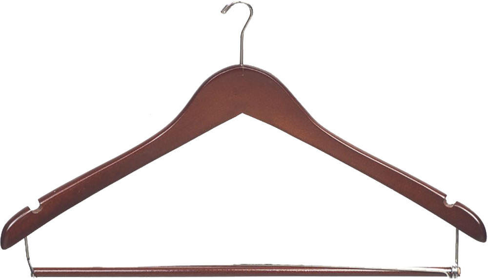 Contoured Walnut Anti-Theft Wood Hanger | Courtesy