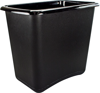 12 Qt. Black Rectangular Wastebasket | Courtesy Products